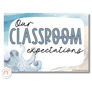 Classroom Rules Posters for Classroom Management | Modern Ocean Decor ...