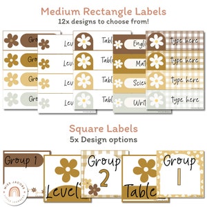 Classroom Supply Labels and Student Name Tags Bundle | Daisy Gingham ...