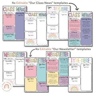Classroom Newsletter Templates | Editable | Spotty Pastels Classroom ...