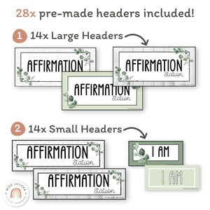 Affirmation Station Printable, Modern Botanical Classroom Decor, Leafy ...