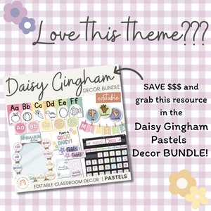 Classroom Rules Posters for Classroom Management Daisy Gingham Pastel ...
