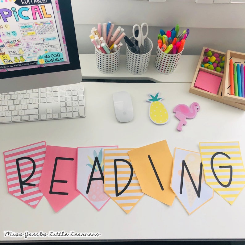 TROPICAL Classroom Decor Bundle Editable - Etsy