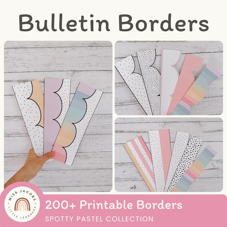 Bulletin Board Borders | Spotty Pastels Classroom Decor | Printable ...