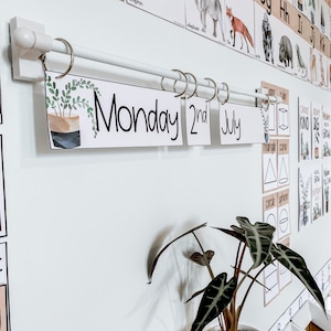 Flip Calendar | Modern Boho Plants Rustic Classroom Decor | Editable - Etsy
