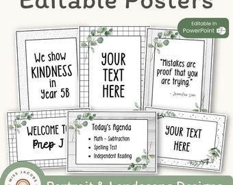 BOTANICAL Classroom Labels and Student Desk Plates | Editable | Modern ...