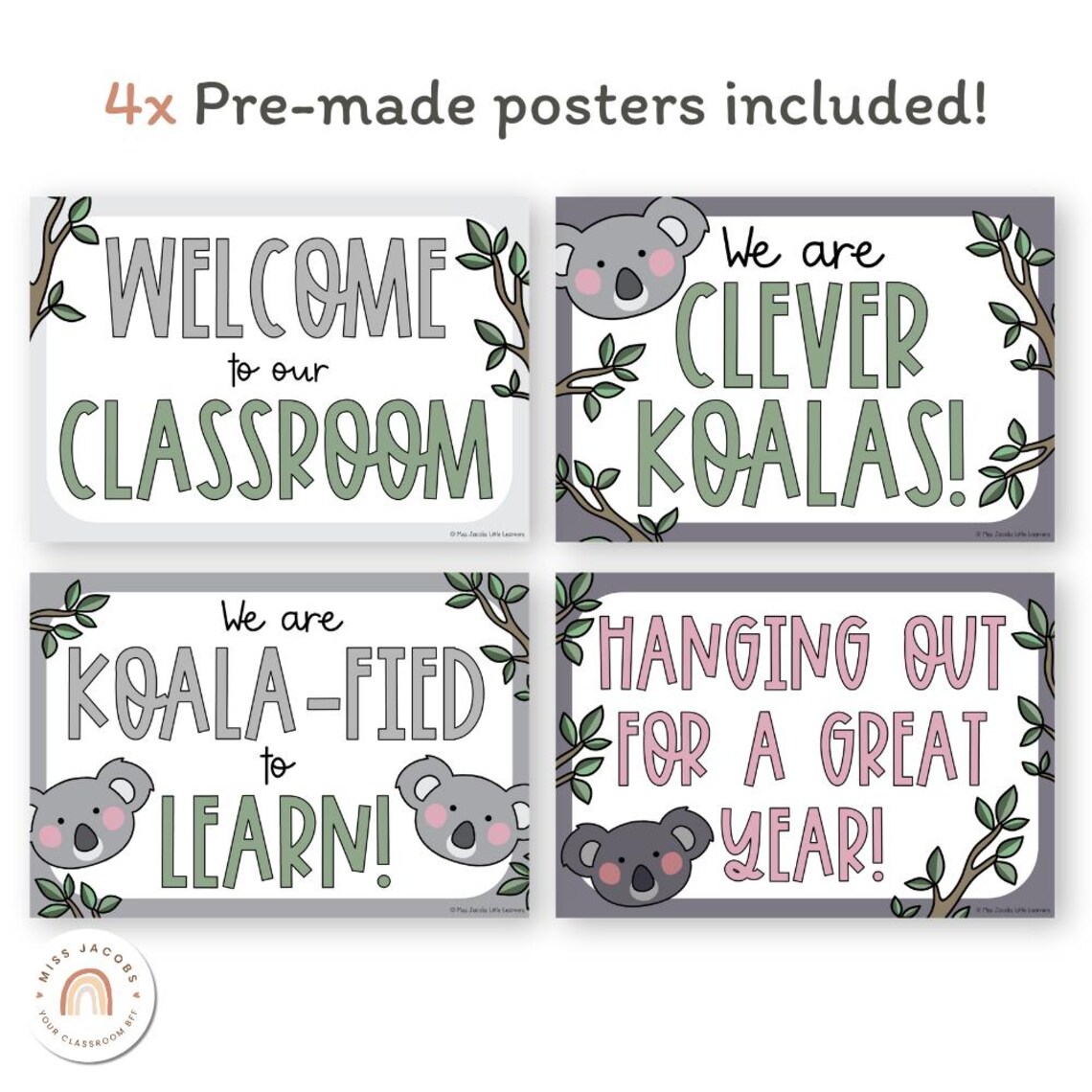 Koala Classroom Door Sign, Editable Welcome Posters + Name Labels or ...