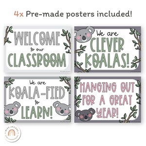 Koala Classroom Door Sign, Editable Welcome Posters + Name Labels or ...