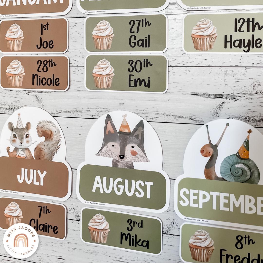 Woodland Birthday Display Printable, Editable Nature Theme Classroom ...