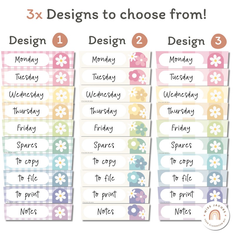Teacher Trolley Labels | 10 Drawer Cart Labels in Daisy Gingham ...