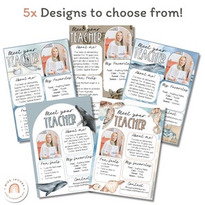 Meet the Teacher Templates | Modern Ocean Classroom Decor | Editable - Etsy