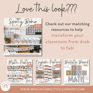 SPOTTY BOHO Growth Mindset Posters | Neutral Rainbow Classroom Decor ...