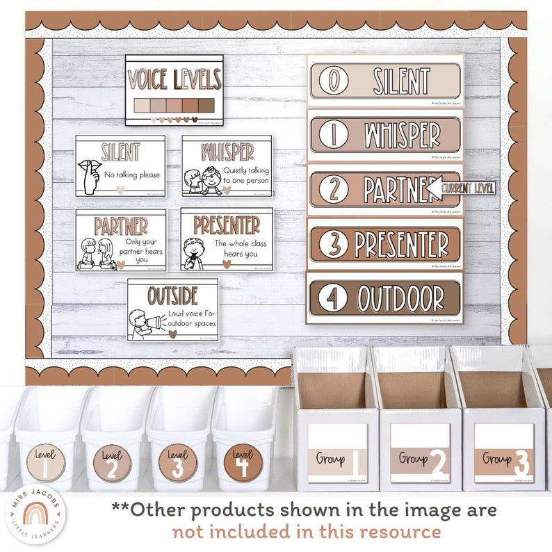 Voice Level Display | OMBRE NEUTRALS Classroom Decor - Etsy