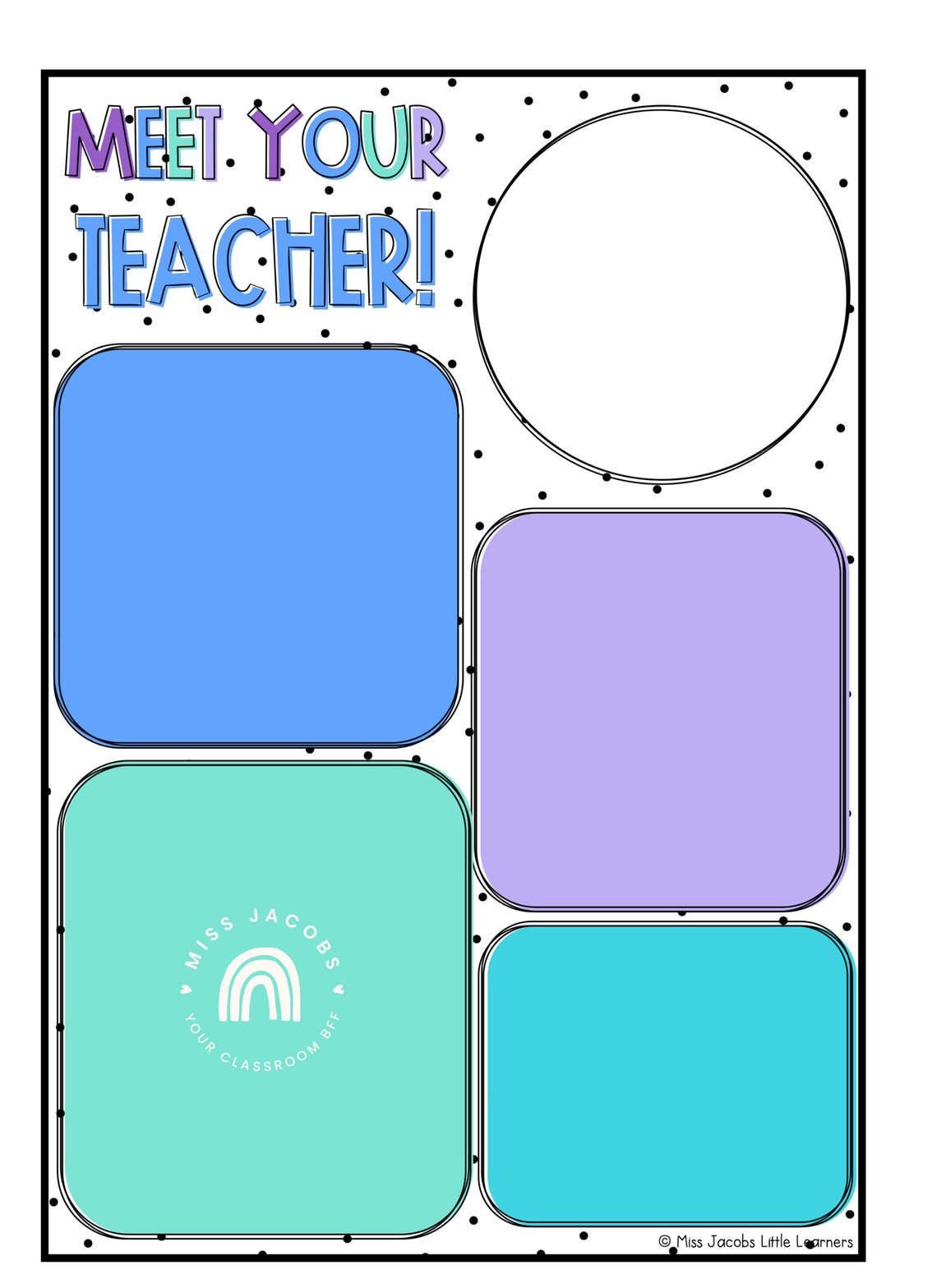 Meet the Teacher SPOTTY BRIGHTS Editable - Etsy
