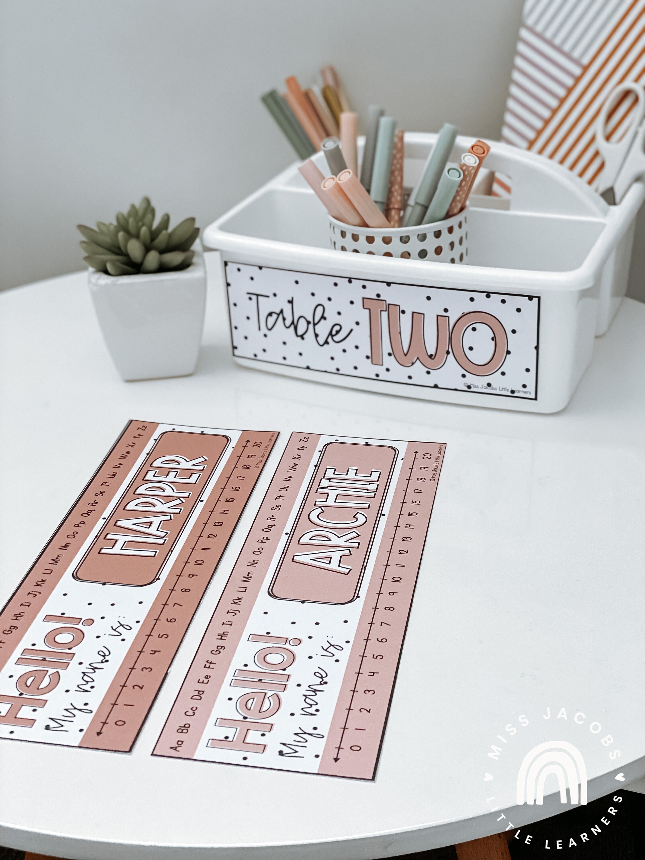 Student Name & Goals Plates | SPOTTY NEUTRALS | EDITABLE - Etsy