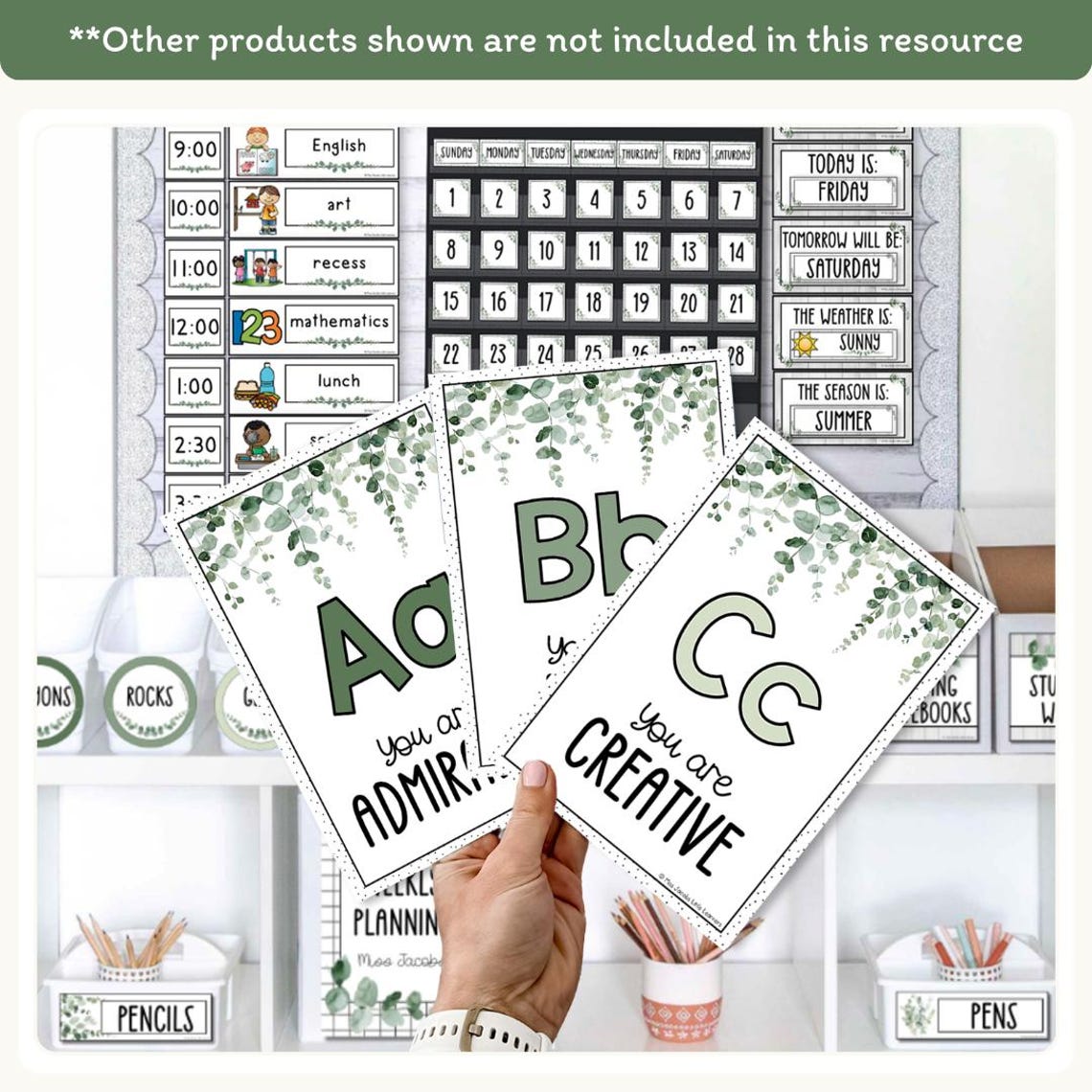 Botanical Affirmation Alphabet Posters, Editable Eucalyptus Alphabet ...