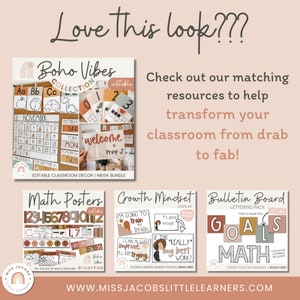 English Posters Bundle BOHO VIBES Desert Neutral Classroom Decor ...