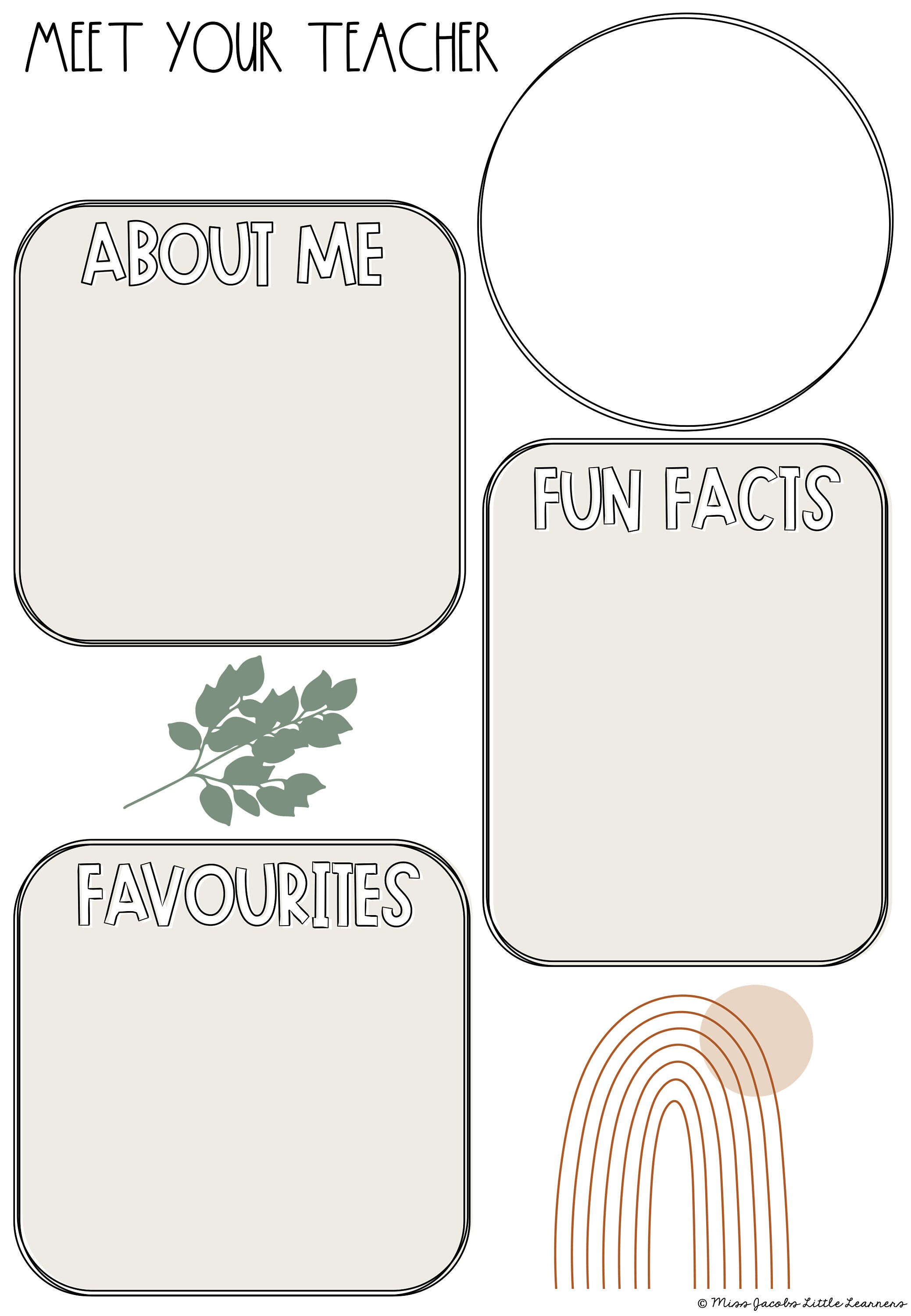 BOHO VIBES Meet the Teacher Editable Desert Neutral - Etsy