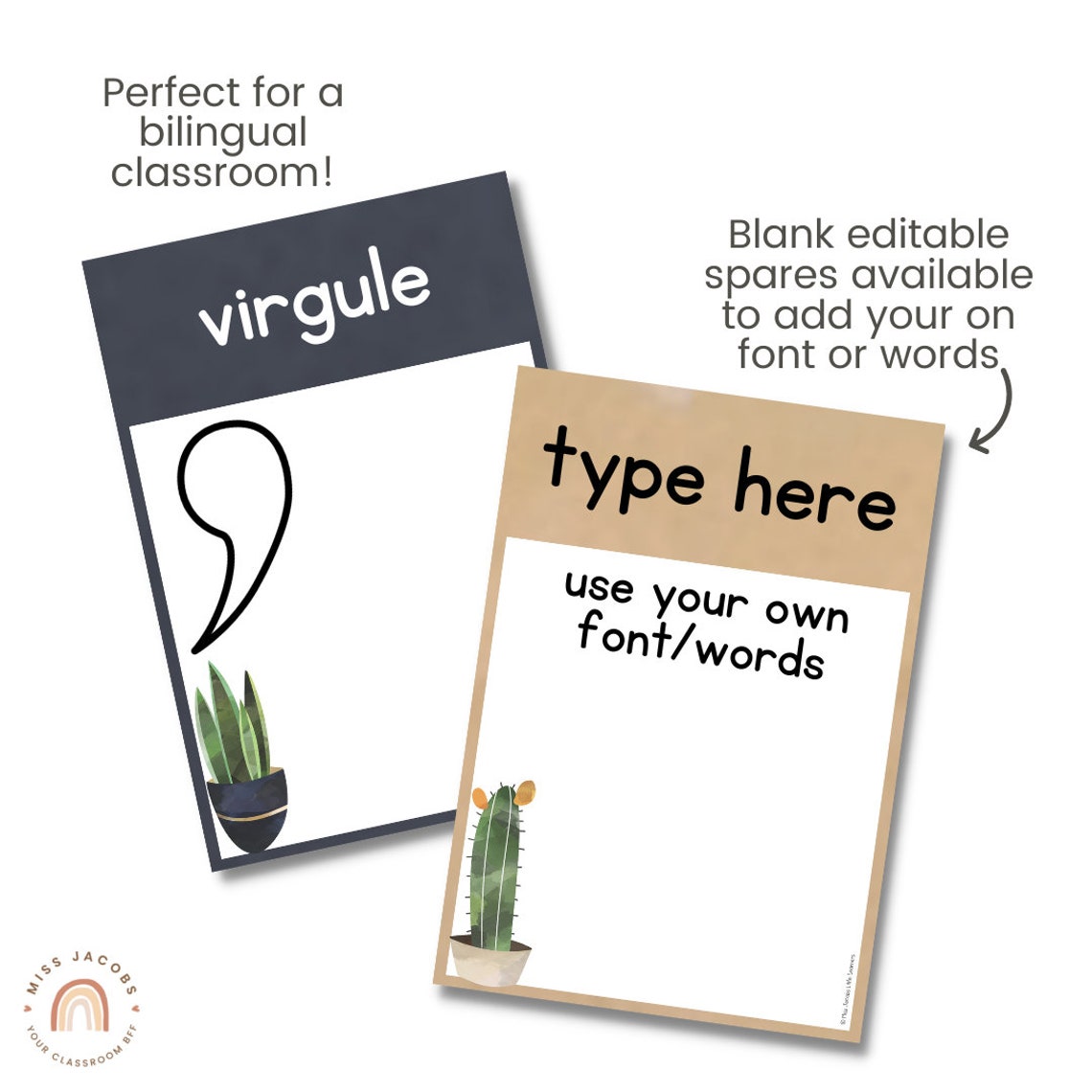 Punctuation Posters | Rustic BOHO PLANTS Decor - Etsy