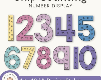 Skip Counting Multiple Large Number Display: Dreamy Space Theme ...