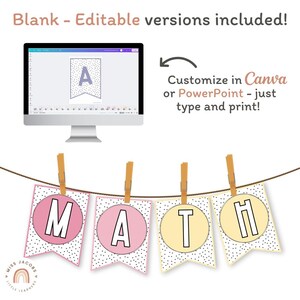 Bulletin Board Bunting | SPOTTY PASTELS Classroom Decor | Editable - Etsy