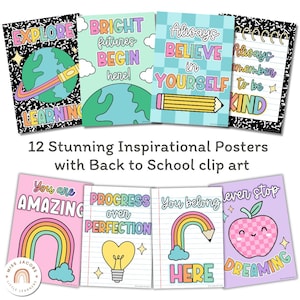 Cutesy Inspirational Classroom Posters, Composition Book Motivational ...