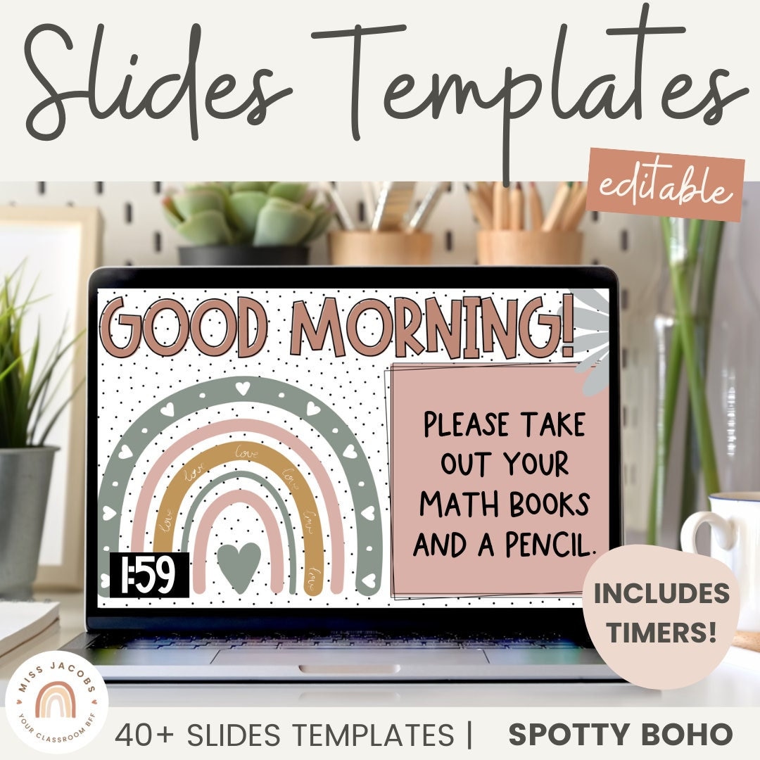 Slides | SPOTTY BOHO Classroom Decor | Google Slides Templates - Etsy