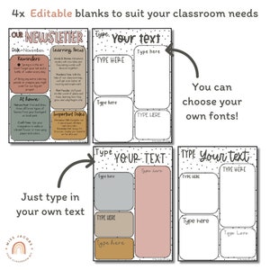 Classroom Newsletter Templates | Editable | Spotty Boho Classroom Theme ...