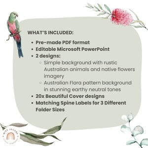AUSTRALIANA Binder Covers & Spines | Flora and Fauna Classroom Decor ...