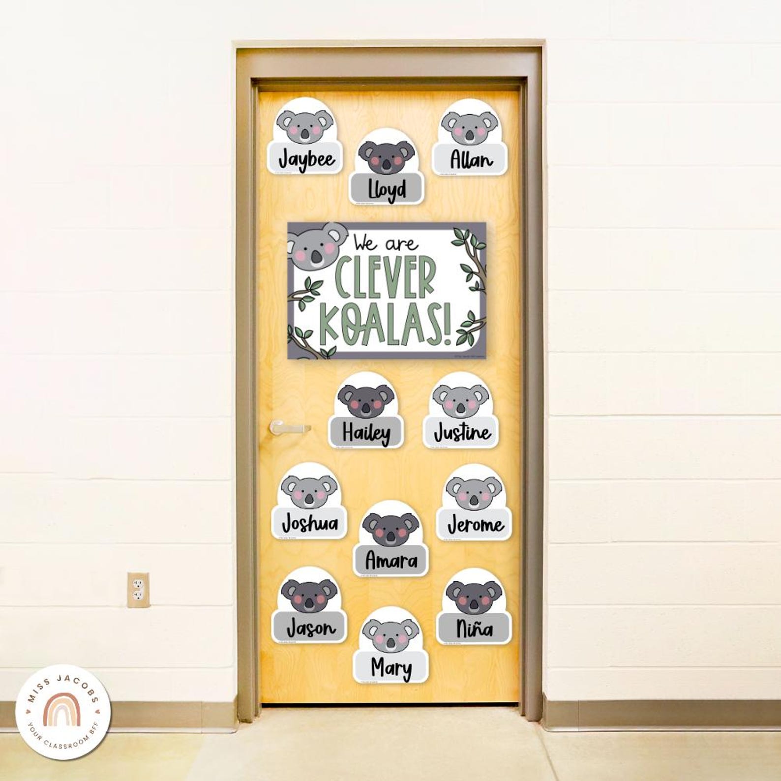 Koala Classroom Door Sign, Editable Welcome Posters + Name Labels or ...