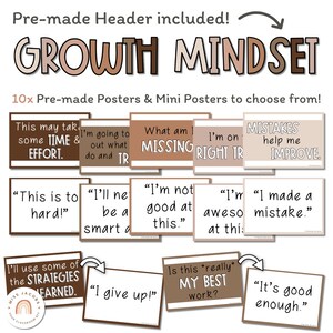 Modern Growth Mindset Display | Ombre Neutrals Classroom Decor ...