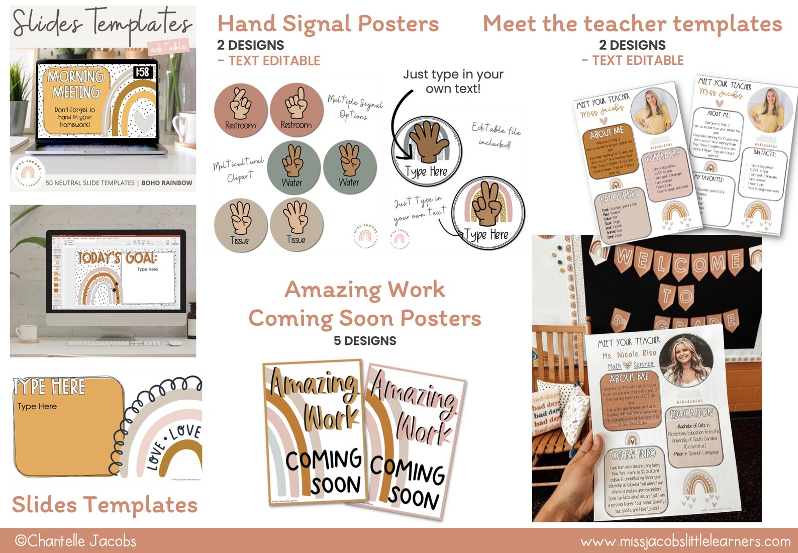 BOHO RAINBOW Classroom Decor Bundle Editable Neutral - Etsy Australia