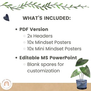Modern Growth Mindset Display | Boho Plants Calm Classroom Decor ...