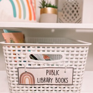 BOHO RAINBOW Classroom Labels Bundle | Editable | Neutral Rainbow ...