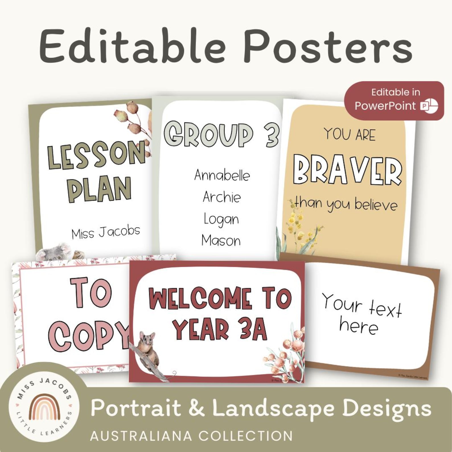 Editable Classroom Posters | Australiana Classroom Decor | Australian ...