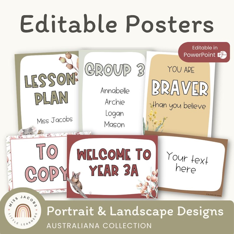 Editable Classroom Posters | Australiana Classroom Decor | Australian ...