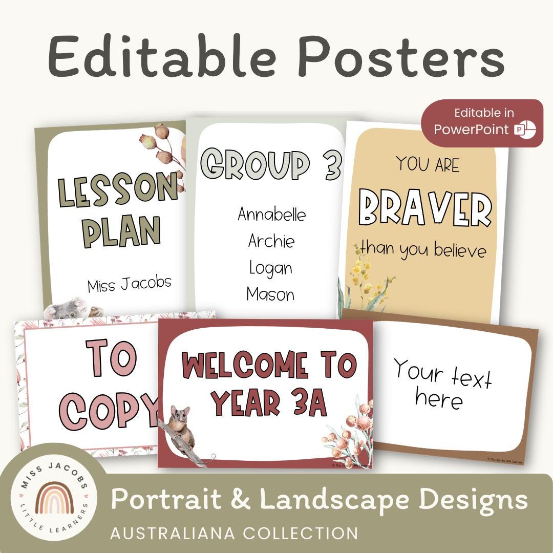 Editable Classroom Posters | Australiana Classroom Decor | Australian ...