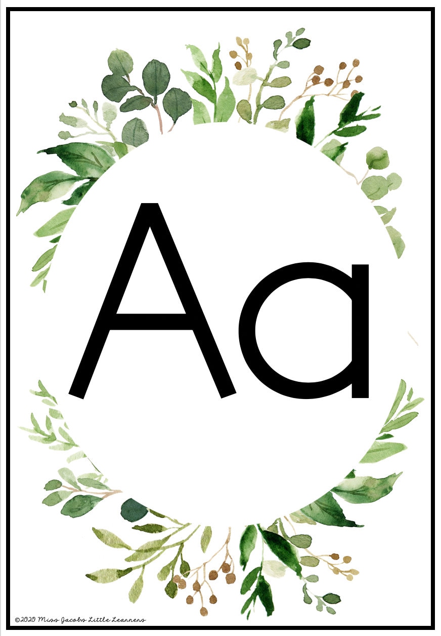 BOTANICAL Alphabet Posters Modern Farmhouse Classroom Decor - Etsy