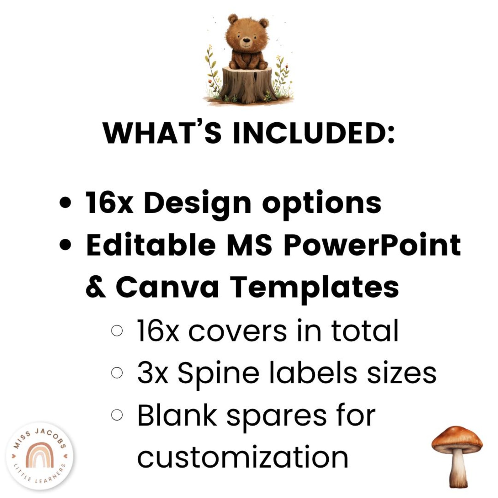 Editable Binder Covers & Spines, Woodland Binder Spines Templates ...