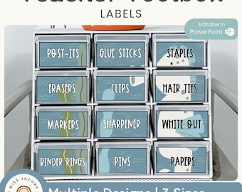 Teacher Toolbox Labels | Cute Sea Life Classroom Decor | Editable - Etsy