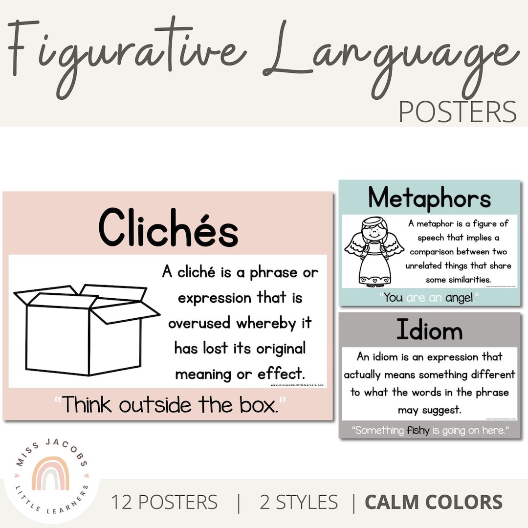 CALM COLORS Figurative Language Posters | English Posters | Modern ...