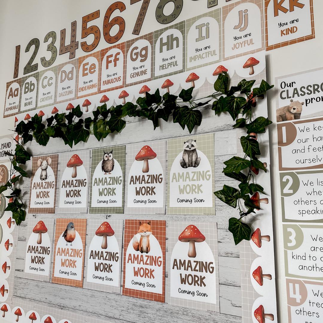 Woodland Classroom Decor Bundle, Cozy Nature Forest Friends Animals ...