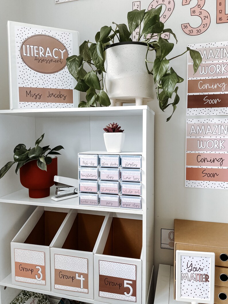 Classroom Labels SPOTTY NEUTRALS Classroom Decor Editable - Etsy