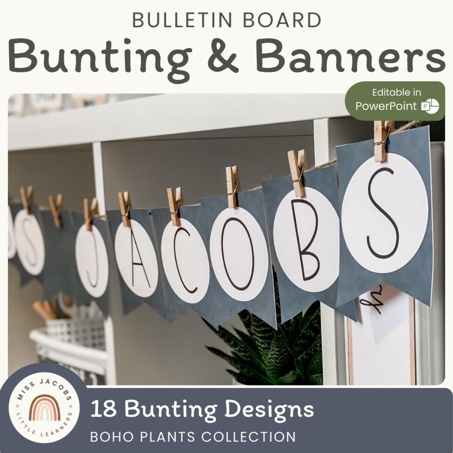 Editable Bunting & Display Banners | Modern Boho Plants Themed Decor ...