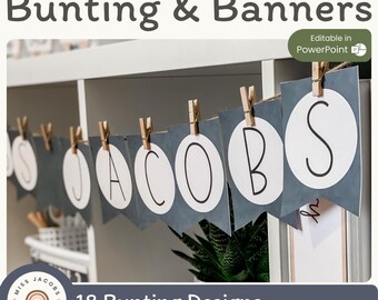 Editable Bunting & Display Banners | Modern Boho Plants Themed Decor - Etsy