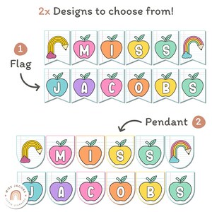 Cutesy Bunting & Banners, Editable Bulletin Board Letters Composition ...