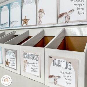 Reading Group Organizers & Labels | Modern Ocean Classroom Decor ...