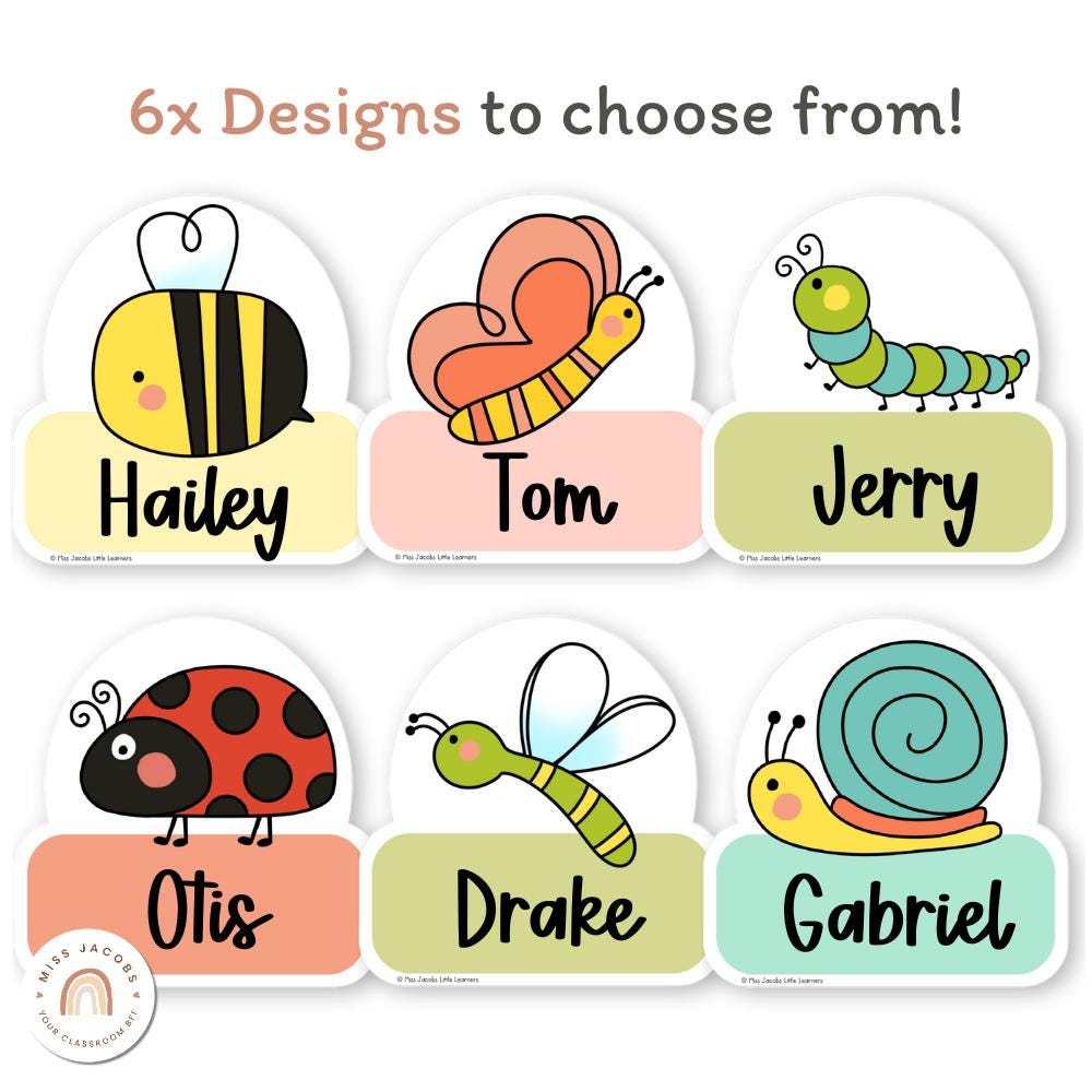 Spring Insect Door Display for Classroom, Editable Welcome Signs + Name ...