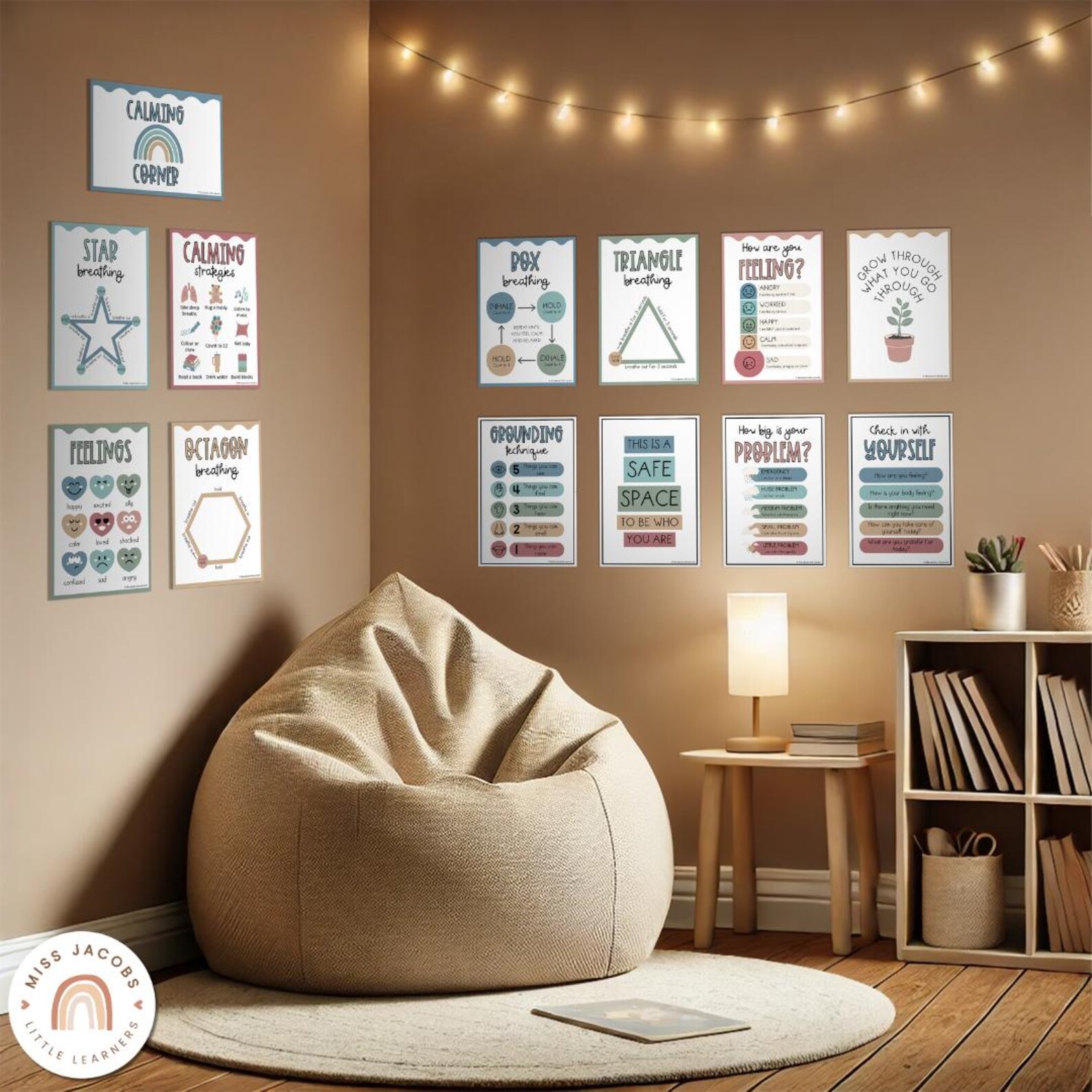 Calm Down Corner Kit Cute Sea Life, Ocean Theme SEL Posters, Printable ...