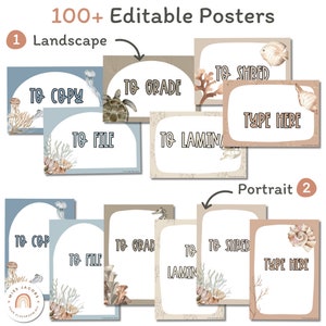 Editable Classroom Posters | Modern Ocean Classroom Decor - Etsy Australia