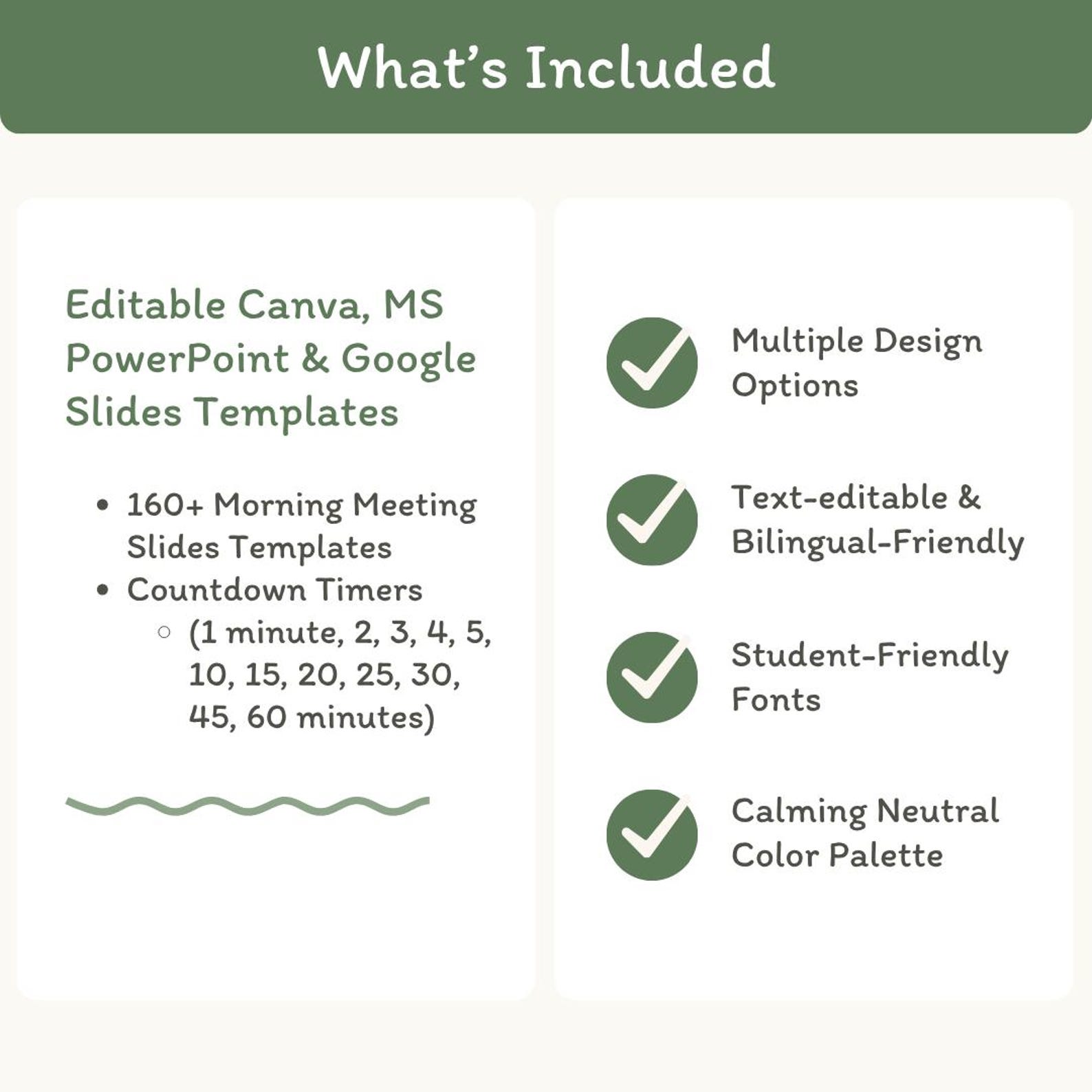 Botanical Google Slides & Powerpoint Templates, Daily Morning Agenda ...